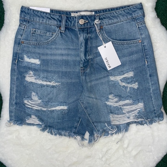 tricot | Shorts | Nwt Ripped Front Tricot Girlfriend Short | Poshmark